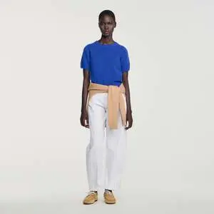 Sandro Short-sleeved Wool Sweater - Blue