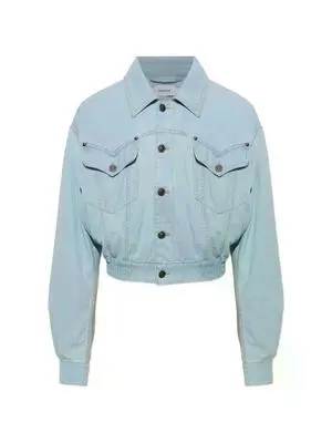 Versace Elasticated-waist Denim Jacket - Blue