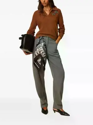 TWINSET Embellished Polo-collar Jumper