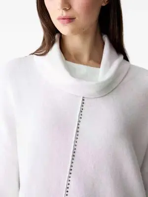 Joseph Ribkoff Cowl Neck Studded Asymmetric Sweater