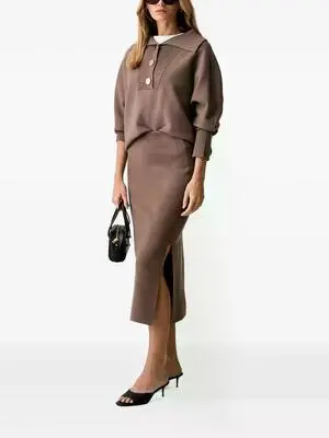 Joseph Ribkoff Side-slit Straight Midi Skirt