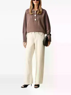 Joseph Ribkoff Button-up Ribbed Collar Sweater