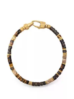 NIALAYA JEWELRY Heishi Tiger-eye Bracelet - Gold