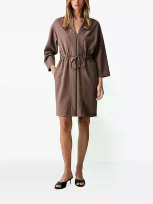 Joseph Ribkoff Zip-up Drawstring Mini Dress