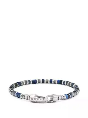 NIALAYA JEWELRY Beaded Logo-engraved Bracelets - Silver