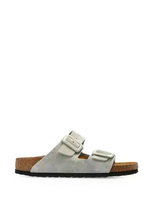 BIRKENSTOCK Arizona Buckle Suede Sandals - Neutrals