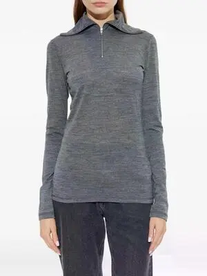 JIL SANDER Quarter-zip Stand-up Collar Top