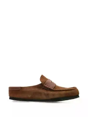 BIRKENSTOCK Naples Double-stitch Slides - Brown