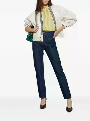 Versace Relaxed-fit Cotton Jacket With Greek Pattern Detail