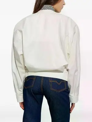 Versace Relaxed-fit Cotton Jacket With Greek Pattern Detail