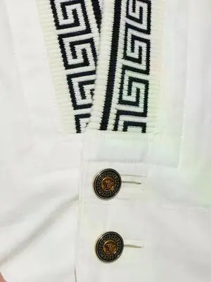 Versace Relaxed-fit Cotton Jacket With Greek Pattern Detail
