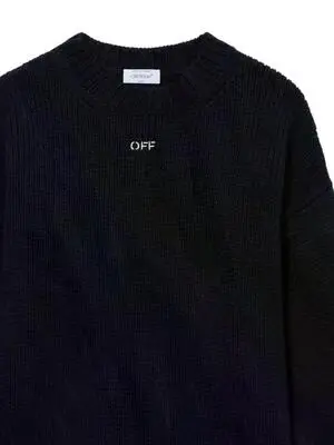 Off-White Arrow Embroidered Ribbed-knit Sweater