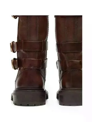 GOLDEN GOOSE Kurt Boots With Gold Buckles