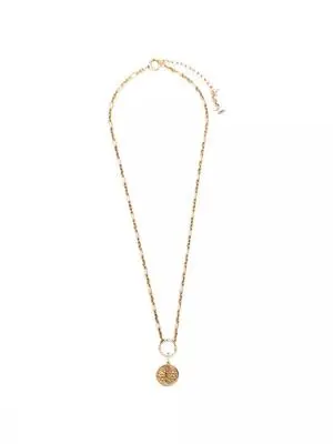 Saint Laurent Cassandre Medallion Necklace - Gold