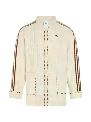 Adidas Frog-fastening Knit Jacket - Neutrals