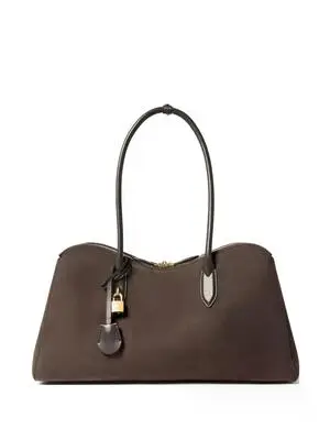 Stella McCartney Padlock-detail Suede-effect Tote Bag - Brown