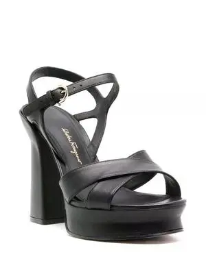 FERRAGAMO Crossover-strap High-heel Sandals - Black