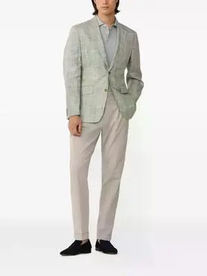 HACKETT LONDON Prince Of Wales-pattern Linen Blazer