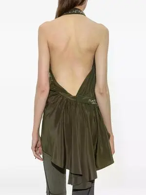 Alexander McQueen Shimmering Appliqués Silk Top
