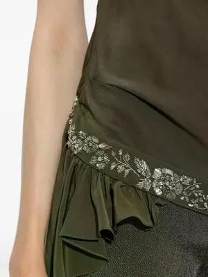 Alexander McQueen Shimmering Appliqués Silk Top