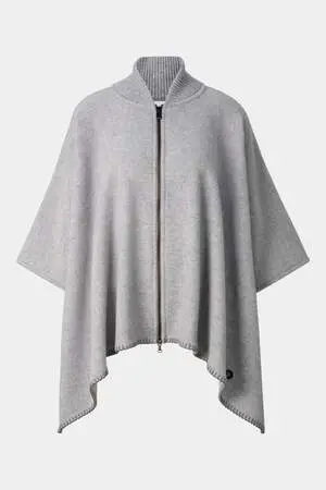 Bogner Nellie Wool Mix Poncho - Light Gray