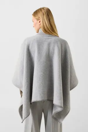 Bogner Nellie Wool Mix Poncho - Light Gray