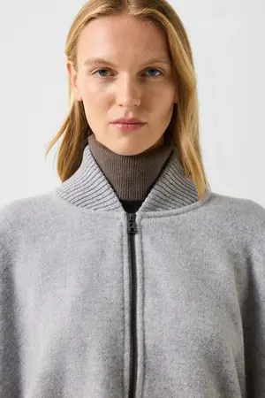Bogner Nellie Wool Mix Poncho - Light Gray