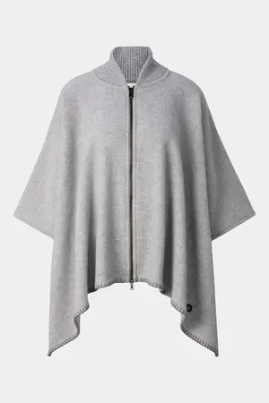 Bogner Nellie Wool Mix Poncho - Light Gray