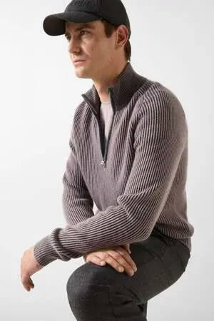 Bogner Dwayne Virgin Wool And Cashmere Turtleneck Sweater - Mauve/gray