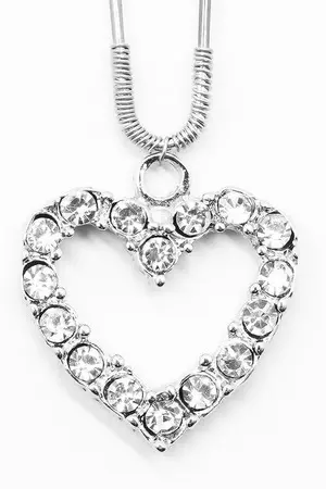 HAIR DRAMA CO Crystal Heart Pin - Silver