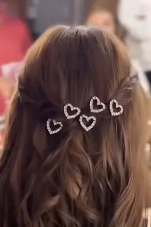 HAIR DRAMA CO. Crystal Heart U Pin Hair Accessory - Silver