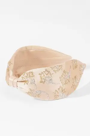 HAIR DRAMA CO Champagne Bloom Embroidered Headband