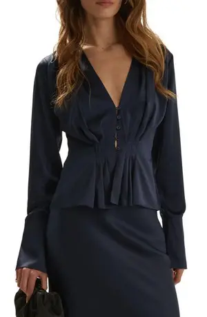 FAVORITE DAUGHTER The Romance Button-up Top - Midnight