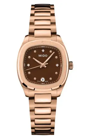 MIDO Multifort Tv Diamond Stainless Steel Watch - Brown