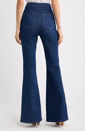 NADINE MERABI Flared Jeans With Pintuck Detail