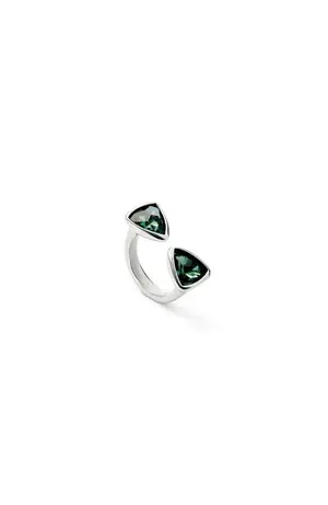 UNODE50 Statement Ring With Green Crystals