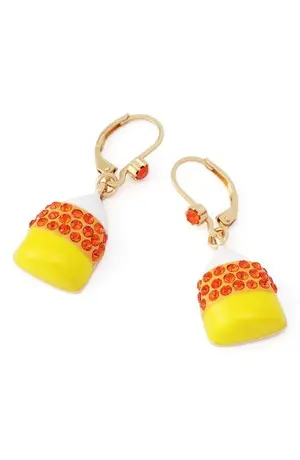 Betsey Johnson Candy Corn Leverback Drop Earrings