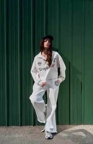 BRIDEMERCH Trophy Wife" Boxy Cropped Rugby Long Sleeve
