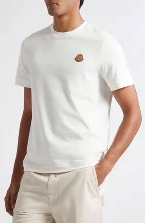 Moncler Leather Logo Patch Cotton T-shirt