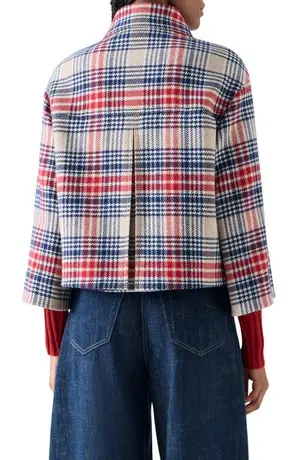 Akris Plaid Tweed Crop Jacket