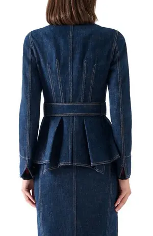Akris Winter Denim Peplum Jacket