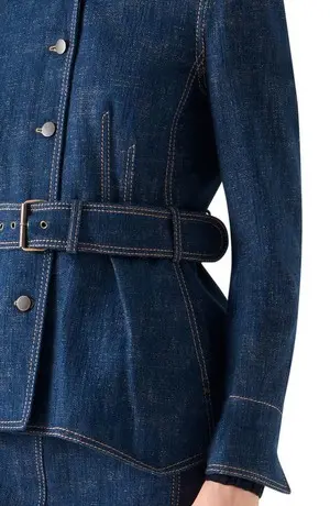 Akris Winter Denim Peplum Jacket