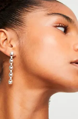 UNODE50 Plated Long Link Earrings