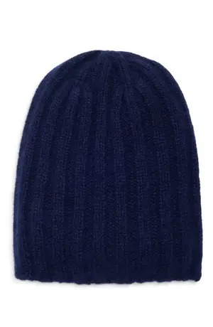 Johnstons Of Elgin Cashmere & Silk Rib Beanie - Cloud Klein Hd4510