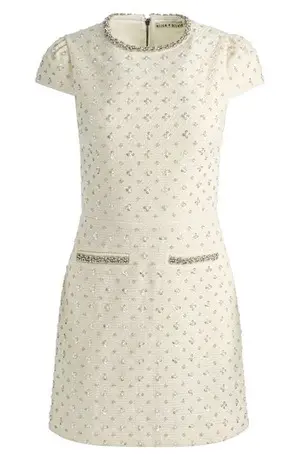 Alice + Olivia Cade Embellished Cap Sleeve Mini Dress