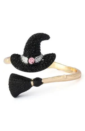 Betsey Johnson Witch Hat & Broom Bypass Bracelet - Pink