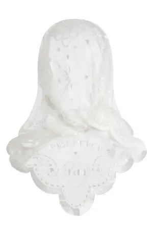 BRIDEMERCH Bandana Embroidered Head Scarf - White