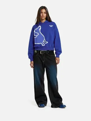 AELFRIC EDEN Boxy Dachshund Graphic Hoodie - Blue