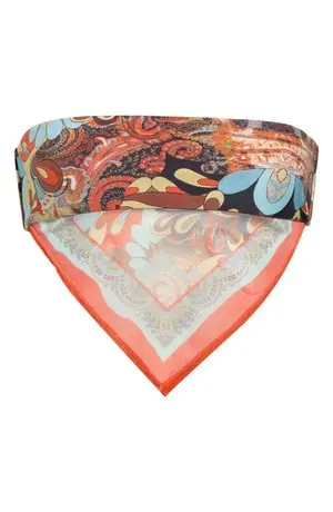 JADED LONDON Scarf Print Bikini Top - Orange