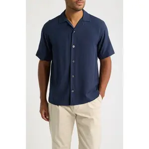 CHE Valbonne Boxy Fit Solid Camp Shirt Navy- 12